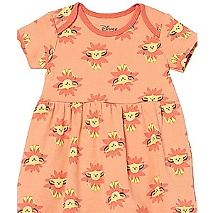 Amazon Essentials Disney | Marvel | Star Wars | Princess Baby Girls' Dresses, Pack of 3, Lion King Play Eat Roar, 18 Months