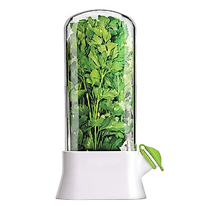 TBEOEN Keeper for Refrigerator,Fresh Keeper,Herb Saver Pod Container,Plastic Saver Pod, Cilantro Storage Container for Mint Parsley Asparagus