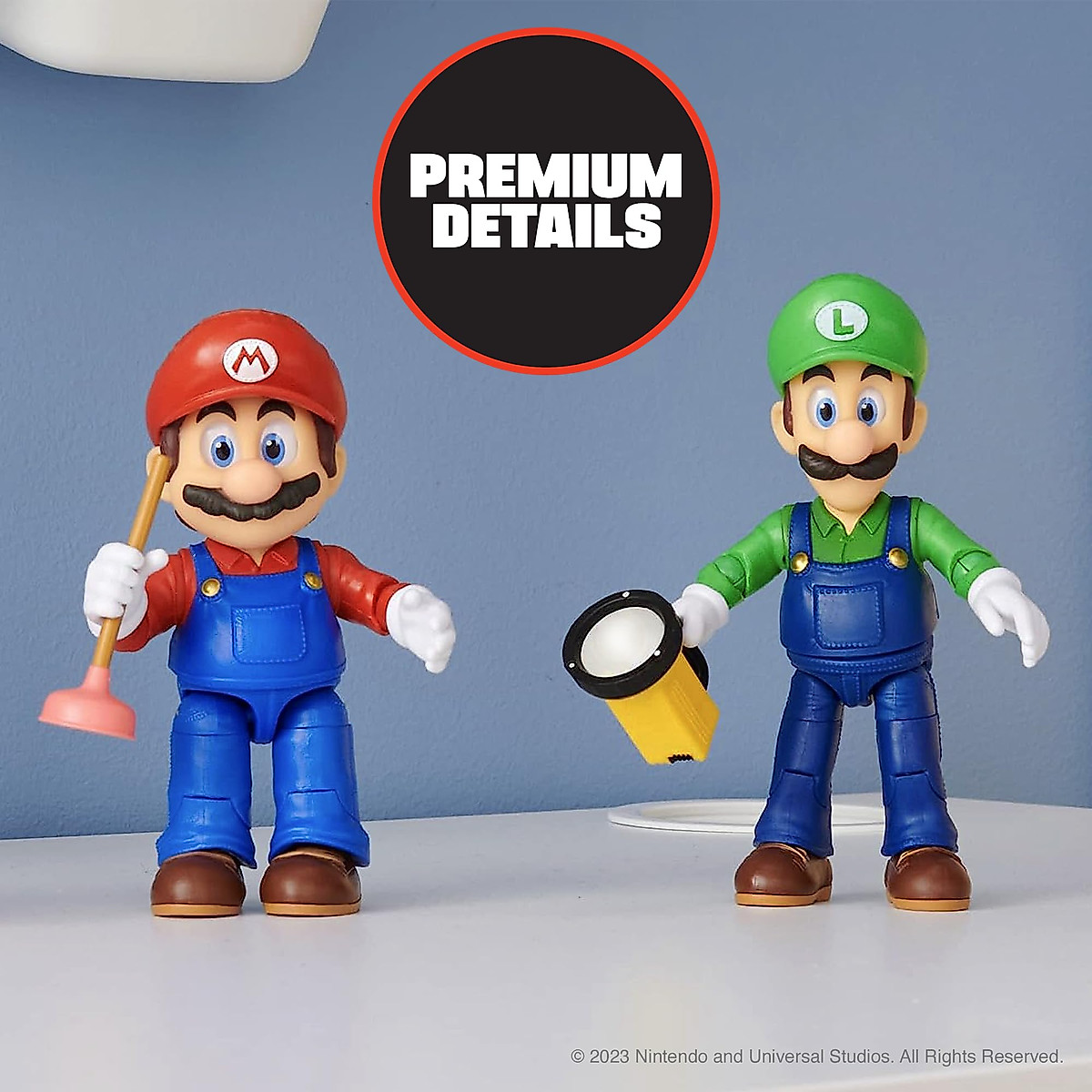 THE SUPER MARIO BROS. MOVIE - 5 Inch Action Figures Series 1 – Luigi Figure with Flashlight Accessory