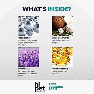 HiPet Paw Cleaner Foam, Paw Cleaner for Dogs and Cats, Cat and Dog Paw Moisturizer, Effortless and Easy-to-Use Bottle Design Dog Feet Cleaner, 150 mL / 5.07 Fl Oz