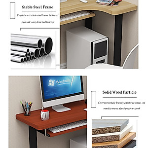 U&G L-Shaped Computer Desk with Keyboard Tray,Modern Simple Wooden Office Desk,Corner Desk Laptop Study Table Workstation for Home Office Living Room-D 80x60x75cm(31x24x30inch)