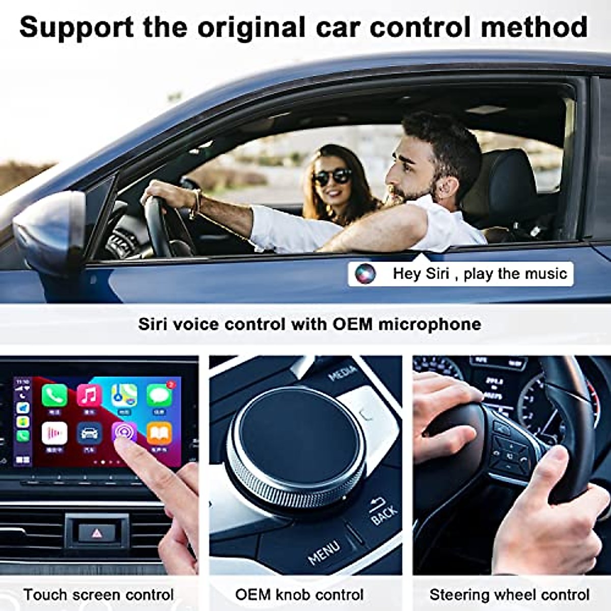 Wireless CarPlay - Wired CarPlay Convert Cars Wireless CarPlay，Wireless CarPlay Adapter，Apple CarPlay Wireless Adapter，Wireless Fast and Easy Use Fit for Cars from 2015 & iPhone iOS 10+(White)