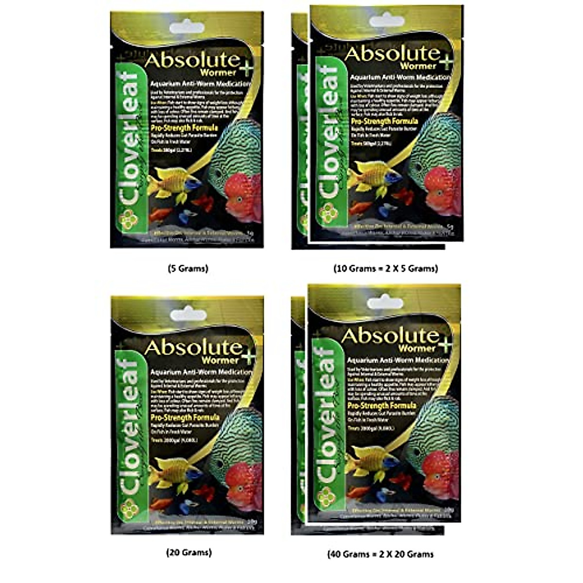 Plymouth Discus Product WORMER Plus - Freshwater and Saltwater Fish Powder Medication. With parasites and Flukes. (5G - Treats 600 GALLONS)