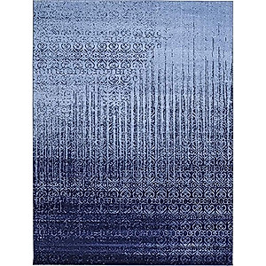 Unique Loom Del Mar Collection Area Rug-Transitional Inspired with Modern Contemporary Design, Rectangular 9' 0" x 12' 2", Blue/Navy Blue