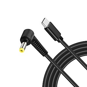 GINTOOYUN Type C to 90 Degree DC 4.8 x 1.7 mm Power Charging Cable USB-C Male Output to DC Input Power PD Charge Cable fit for Laptop 65W 12V (59inch)