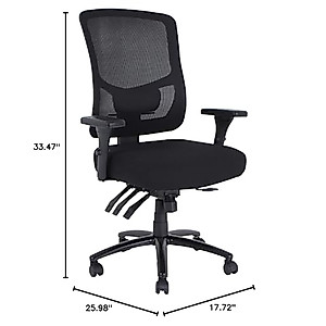 Lorell, LLR40210, Big & Tall Black Mesh Back Chair