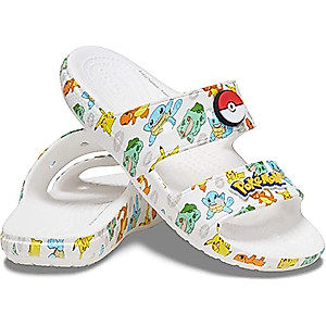 Crocs Unisex Classic Pikachu Sandals, Pokemon Shoes Slide, White/Multi, Numeric_8 US Men