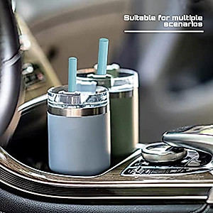 Replacement Straws for 40oz Travel Tumbler,6 Pack Reusable Silicone Straws with Cleaning Brush Compatible with Water Jug(Blue)