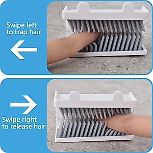 Shower Hair Catcher Wall, Reusable Hair Collector for Shower, Easy to Install Hair Catcher for Shower Wall, Bathroom Hair Catcher Hair Trap Prevent Hair Clogged Drains(White)