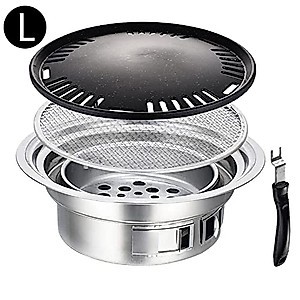 FOUNCY Barbecue Grill, Thick Outdoor BBQ Grill, Lightweight Portable Charcoal Grill, Strong Toughness Tailgating Grill, Compact Grill for School, Barbecue, Picnic, Wedding, Camping