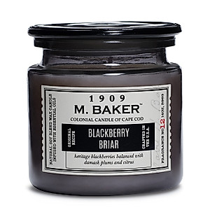 Colonial Candle BlackBerry Briar Scented Jar Candle | 2-Wick Natural Soy Blend Wax Candle for Home | Relaxing Aromatherapy Candle Infused with Essential Oils | M. Baker Apothecary Glass Jar Candle