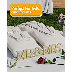 PartyPrints 5 Pack 15x16 Large Premium Cotton Canvas Tote Bag, Reusable Blank Plain Bulk Sublimation Natural Beige Cloth Bags with Handles for Gift, Beach, School, Work, DIY, Craft, Shopping, Painting