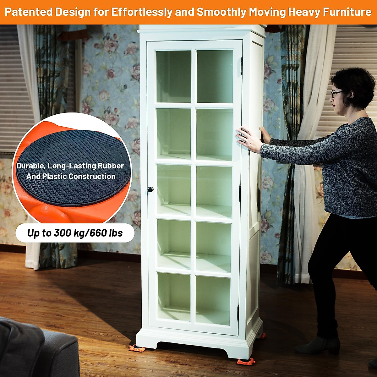 Simfelice Furniture Movers Heavy Duty Gooloo Furniture Movers with Wheels Furniture Lifter for Heavy Furniture Lift Mover Tool 4 Appliance Roller Sliders Furniture Moving Glides Supports 660 lbs