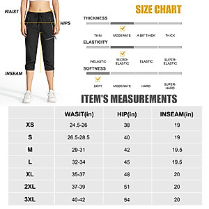 MOCOLY Women's Hiking Capris Pants Outdoor Lightweight Quick Dry Water Resistant UPF 50 Cargo Pants with Zipper Pockets Black M