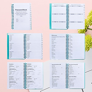 Discreet Password Book with Alphabetical A-Z Tabs - Password Notebook for Internet Website Address Login, Password Keeper and Organizer, No Title on The Cover, 6" x 4", Green