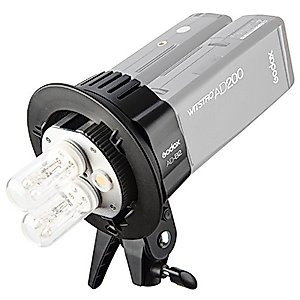 Godox AD-B2 Dual Power Twin Head Bowens Mount to Install 2 Godox AD200 or AD200 Pro Pocket Flash or Flashpoint eVOLV 200 TTL Modular Strobe Light Together to Achieve 400W Power Output