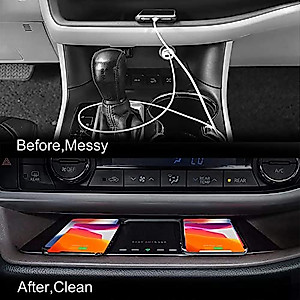 CarQiWireless Wireless Charger for Toyota Highlander 2014-2019 with Dual Charging, Center Console Wireless Phone Charging Pad