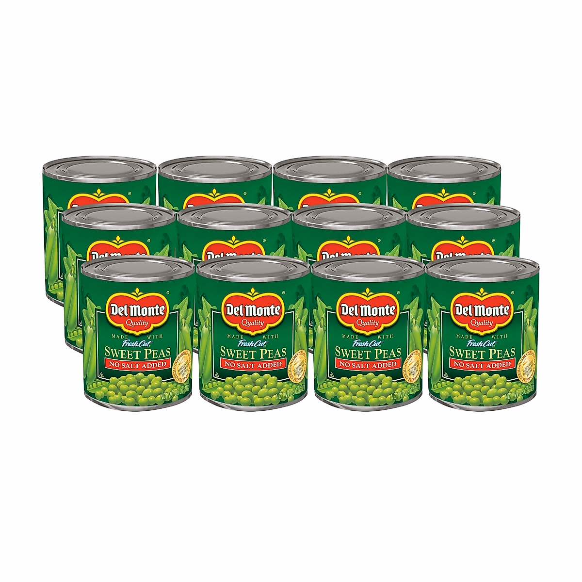 Del Monte Canned Fresh Cut Sweet Peas No Salt Added, 8.5-Ounce (Pack of 12)