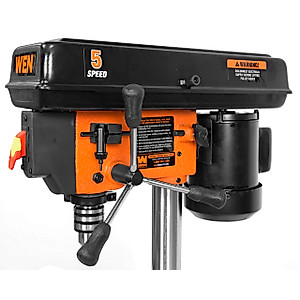 WEN 4206T 2.3-Amp 8-Inch 5-Speed Cast Iron Benchtop Drill Press,Black,Orange