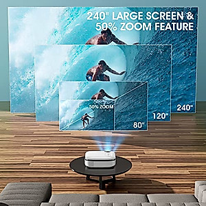 DBPOWER WiFi Mini Projector, 8500L WiFi Projector 1080P Full HD Supported & 240" Display Video Projector, Mini Portable Projector Movie Projector Compatible w/Phone/TV Stick/Laptop/PC/PS4