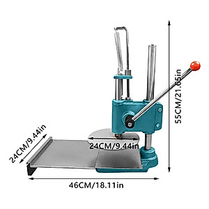 9.5" Manual Pastry Press Machine, Pizza Crust Plate Pres Household Pizza Dough Pastry Manual Adjustable Thickness Pizza Forming Machine,Stainless Steel Pizza Bread Molds Presser USA STOCK