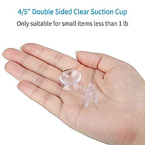 Pawfly 20 Pack Double Sided Suction Cups 4/5 Inch Clear PVC Plastic Sucker for Glass Table Mirror