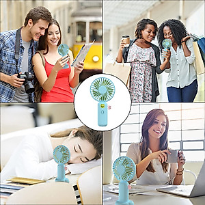 Flyalcon portable fan, handheld mini fan rechargeable, 3 adjustable speed portable mister for outdoors, Personal fan of exquisite fashion for travel, outdoor hiking (blue)