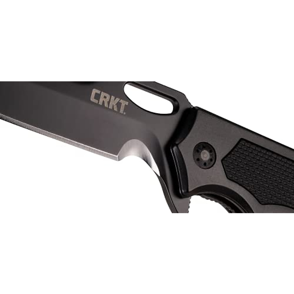 CRKT Septimo EDC Folding Pocket Knife: Everyday Carry, Black Serrated Edge Tanto, Veff Serrations Flipper and Thumb Slot Opening, Aluminum Handle with TPR Insert, Reversible Pocket Clip 7050