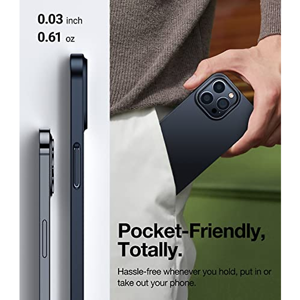 TORRAS Magnetic Slim Designed for iPhone 12 Pro Case/iPhone 12 Case Ultra Thin Durable Protection Hard Silky Matte Finish iPhone 12 MagSafe Case 6.1'', Graphite Black