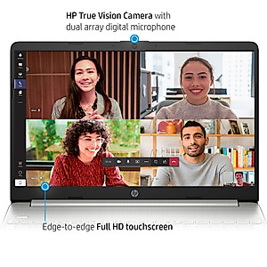 HP 15 15.6" Touchscreen FHD Business Laptop Computer, Intel Core i7-1165G7 up to 4.7GHz, 32GB DDR4 RAM, 1TB PCIe SSD, 802.11AC WiFi, Bluetooth, Silver, Windows 11 Pro S, BROAG 64GB Flash Drive