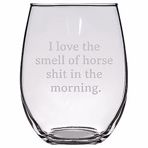 Horse Gift - Horse Wine Glass - Stemless Wine Glass - Farm Gifts - Funny Horse Gifts - Horse Rider - Horse Lovers - Stable - Horse Shit