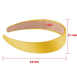 SIQUK 18 Pieces Satin Headbands 1 Inch Wide Non-slip Headband Colorful DIY Headbands for Women and Girls, 18 Colors