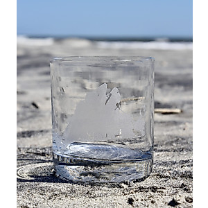 HullSpeed Designs Martha's Vineyard Map - Engraved Rocks Glass Set of 2