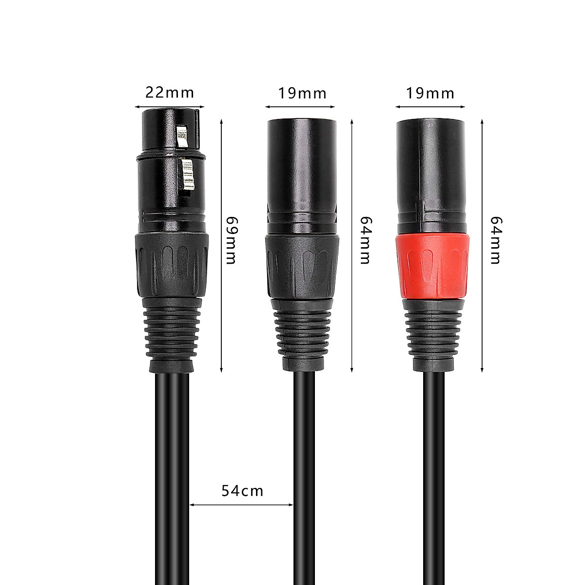 XMSJSIY Dual XLR 3 Pin to XLR 5 Pin DMX Stage Light Cable Audio Cable,DJ XLR 5-Pin Female to XLR 3-Pin Male Connector Mic Preamp Y Splitter Patch Cable for Microphone-50cm(Male to Female)