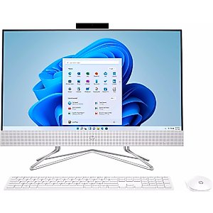 2022 HP All-in-One Desktop | 22'' FHD IPS ZBD Anti-Glare Display | 2-Core Intel i3-1115G4 | Radeon Graphics | 8GB DDR4 RAM 512GB NVMe SSD 1TB HDD | DVD | WiFi | BT | Webcam | Black | Windows 11 Pro