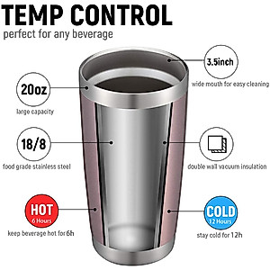 COFOZA Best Fater Ever Oops I Mean Father Funny Gifts for Dad 20 Ounce Stainless Steel Vacuum Insulated Tumbler Father's Day Present (Rose Gold)