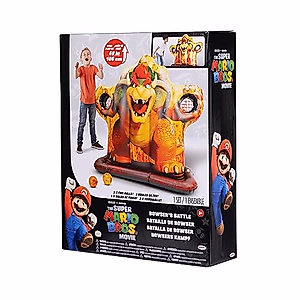 THE SUPER MARIO BROS. MOVIE Bowser Inflatable Sports Game for Kids, Indoor Games or Outdoor Games for Kids and Adults, Approximate Inflated Size 51 Inches L x 18 Inches W x 46 Inches H