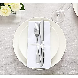 Utopia Kitchen White Cloth Napkins [12 Pack, 18x18 Inch] Cotton Blend Washable and Reusable Table Dinner Napkins for Hotel, Lunch, Restaurant, Weddings, Event and Parties
