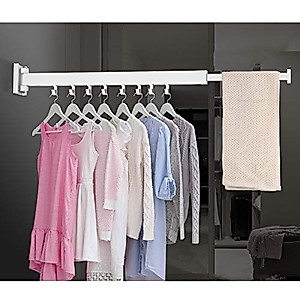 EAFTOS Wall Mounted Drying Rack Retractable Multifunctional Folding Clothes Dry Racks Clothes Hanger for Bathroom,Balcony (Color : Silver, Size : 60x9cm)
