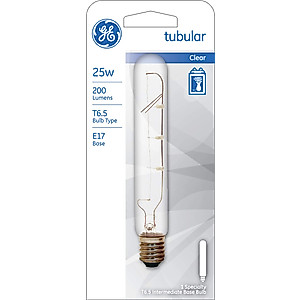 GE 44727 25-Watt Tubular Light T6.5 1CD Light Bulb