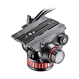 Manfrotto Video Head with Flat Base and Fixed Lever, Video Head for Compact Video Cameras and DSLR Cameras, for Filming, Videography, Content Creation, Vlogging, Live Streaming