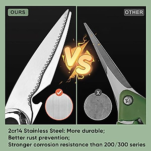 Garden Scissors Heavy Duty Flower, Camfeast Multi-functional Pruning Gardening Scissors Floral Shears, Strong Pruner for for Flowers, Fruit,Branches, Potted Landscape