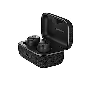 Sennheiser Momentum True Wireless 3 Earbuds -Bluetooth in-Ear Headphones for Music & Calls with Adaptive Noise Cancellation, IPX4, Qi Charging, 28-Hour Battery Life,Black, 509180 (Renewed)