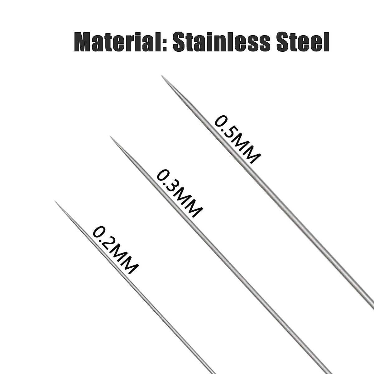 SAGUD Airbrush Nozzle Needle Cap 0.2mm 0.3mm 0.5mm Replacement Accessories Parts with Wrench for Air Brush Spray Gun Kit