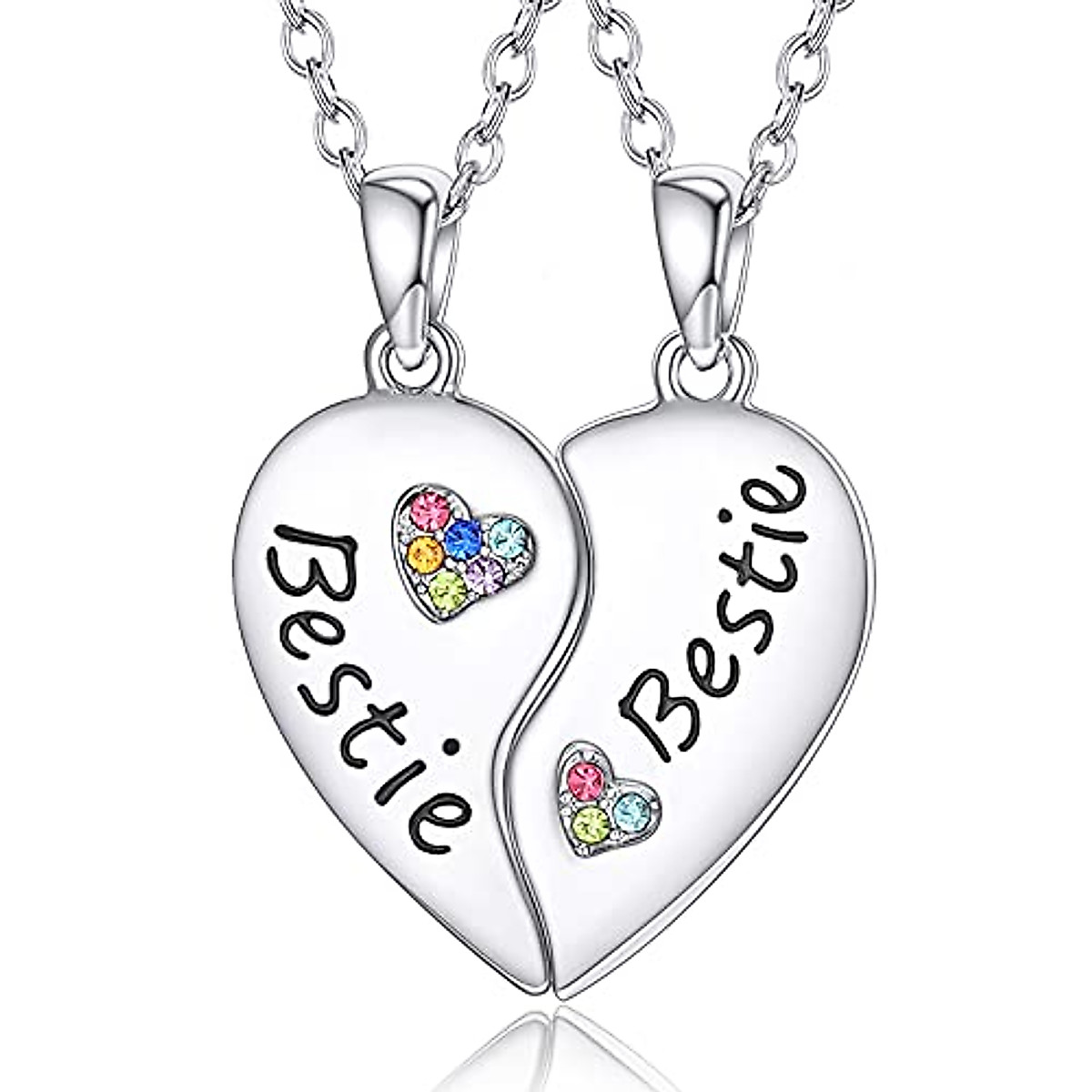 KINGSIN Best Friend Necklace BFF Matching Friendship Sister Necklaces for 2 Best Friend Friendship Jewelry Gifts for 2 Teen Girls Women Sisters Birthday