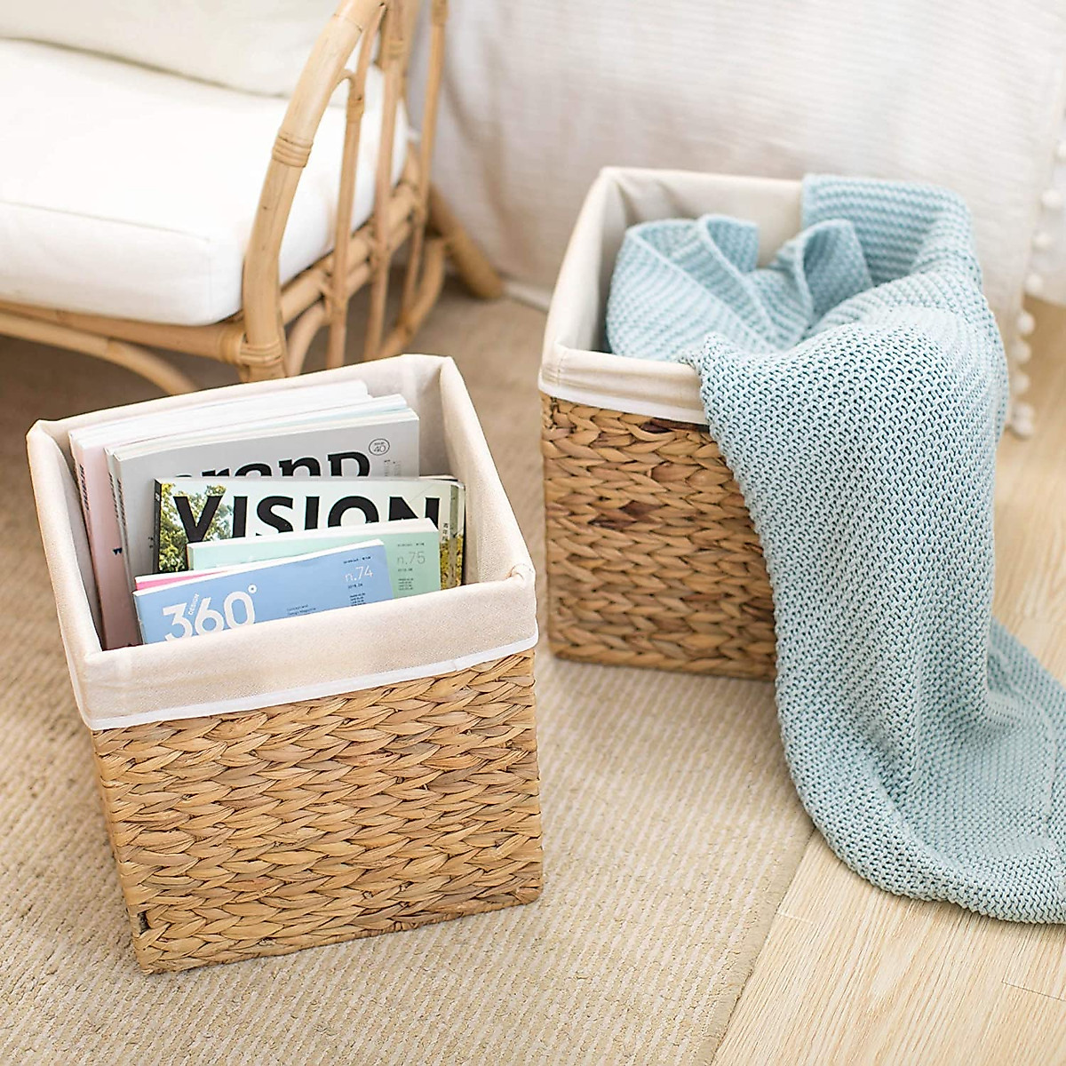 StorageWorks Wicker Baskets Set
