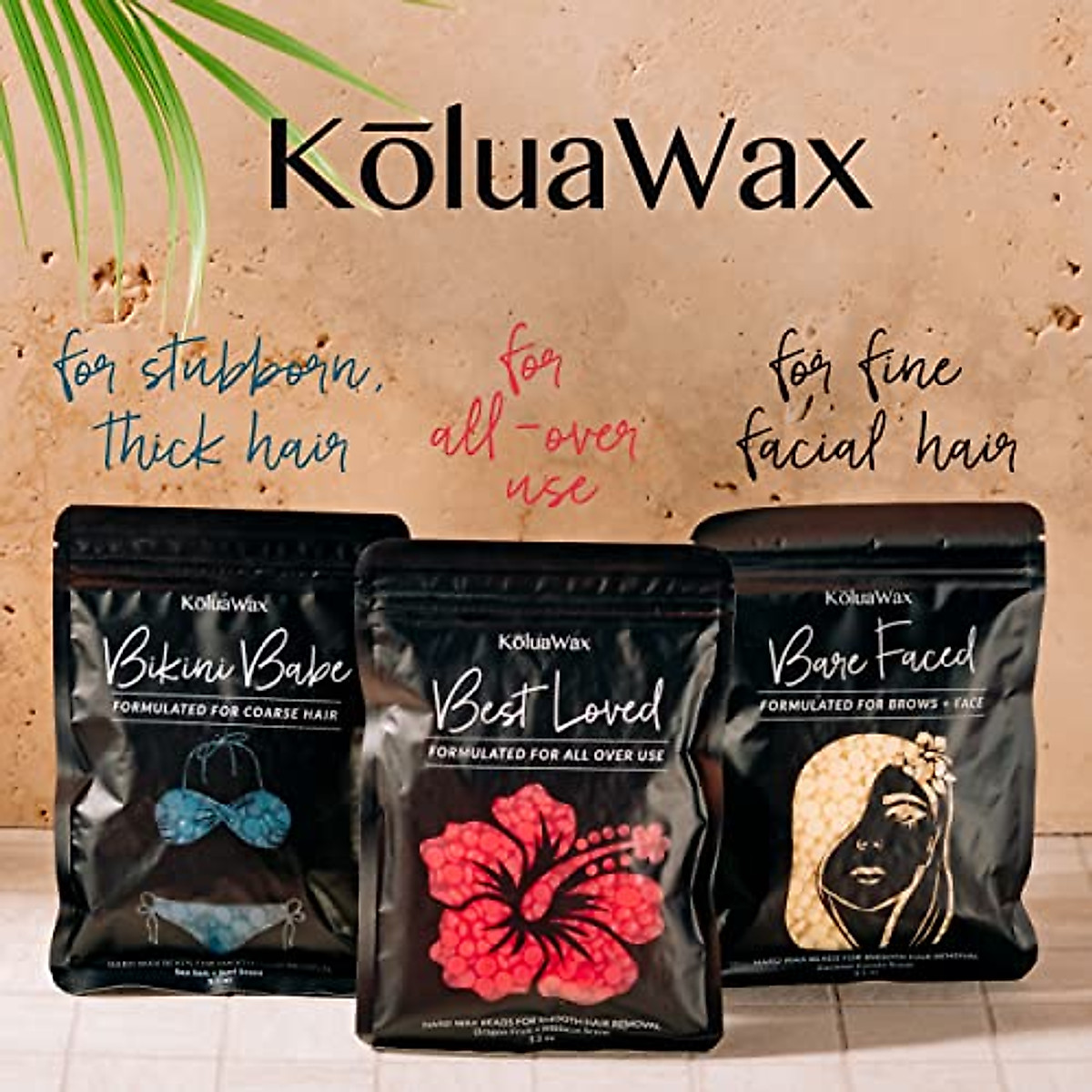 KoluaWax Premium Waxing Kit for Women - Hot Melt Wax Warmer for Hair Removal, Eyebrow, Bikini, Legs, Face, Brazilian Wax & More - Machine + 4-Pack Hard Wax Beads + Accessories, Black