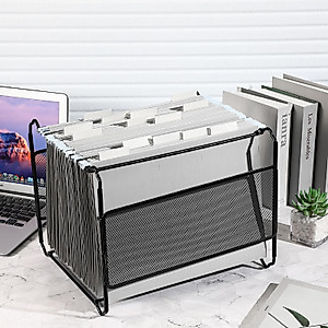 Qeeenar 80 Pack Hanging File Folders Letter Size File Cabinet 1/5 Cut Adjustable Tabs Filing Folders Organizer Bulk for Office School Home Document Storage Supplies, 12.4 x 9.4 Inch (Grey)