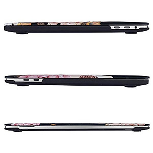 MOSISO Compatible with MacBook Pro 13 inch Case M2 2023, 2022, 2021-2016 A2338 M1 A2251 A2289 A2159 A1989 A1708 A1706, Plastic Peony Hard Shell Case&Keyboard Cover&Screen Protector, Black
