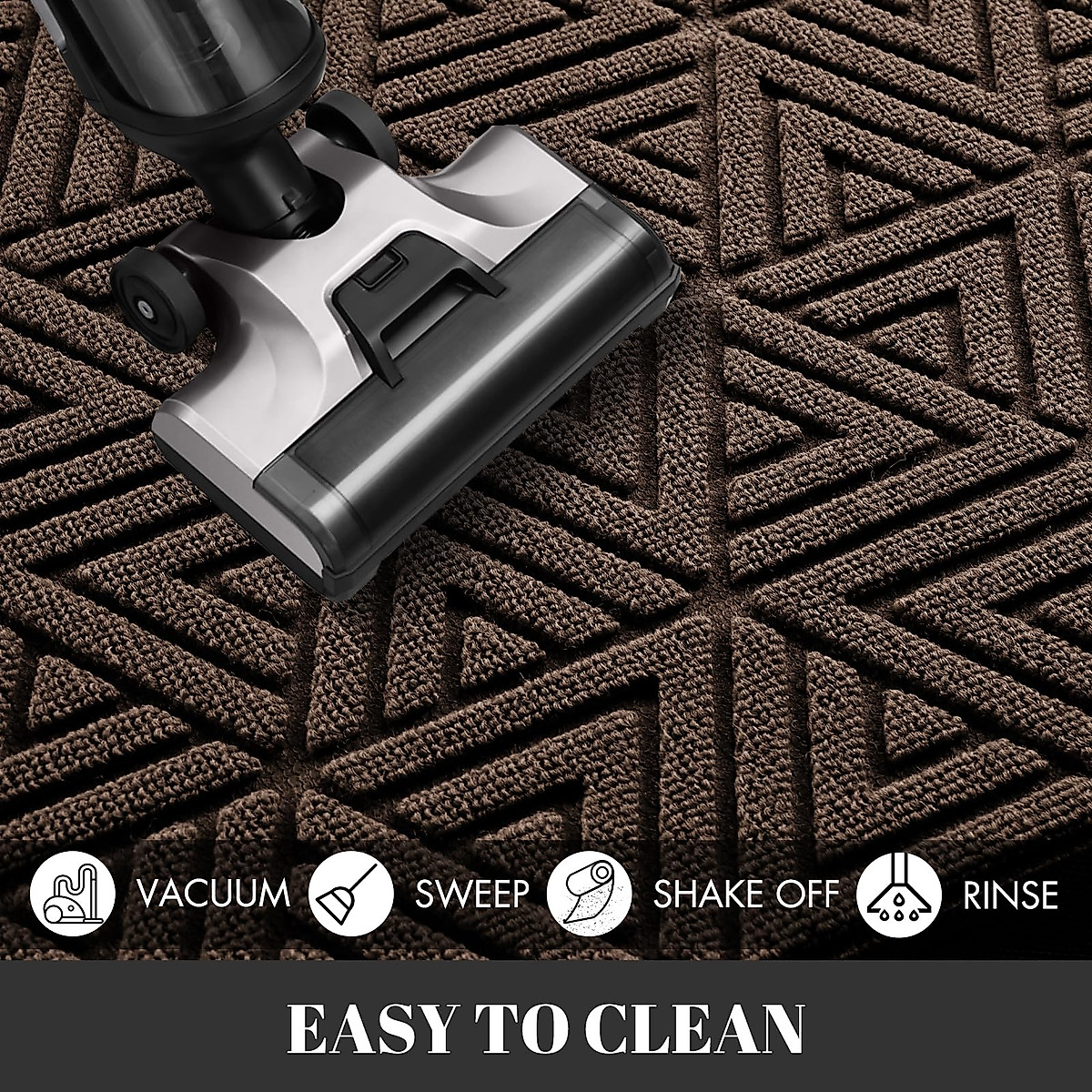 Yimobra Front Door Mat Outside Entrance 36 x 24, Waterproof and Washable Outdoor Mat, Non Slip Rubber Backing, Heavy Duty Welcome Matt for Home Entry Floor Porch Garage Office, Low Profile, Brown